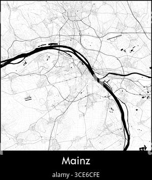 Vector map of Mainz. Street map poster illustration. Mainz map art ...