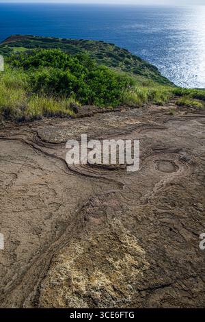 Trail on harden lava flow on the East of Koko Head, Koko Head District ...