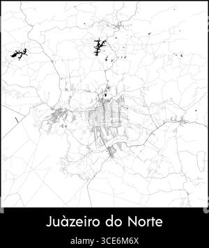Juazeiro city map, Brazil - Topographic vector map poster Stock Vector ...