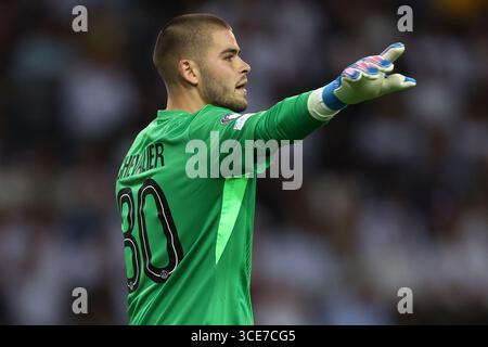 Lucas Chevalier of Paris Saint-Germain FC looks on during the UEFA ...