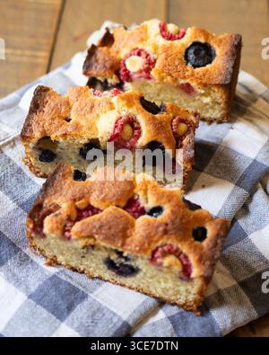 Frangipane tart with red berries. Traditional Italian recipe Stock ...