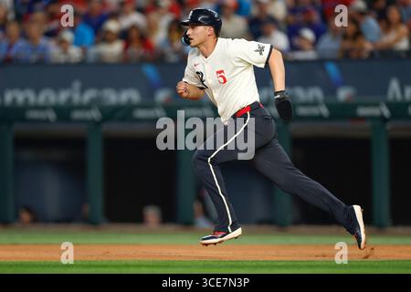 Texas Rangers' Corey Seager runs the bases after hitting a home run ...