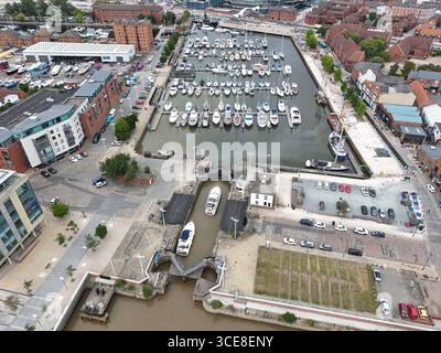 Aerial view of Humber Dock and railway dock Marina, Hull Marina ...