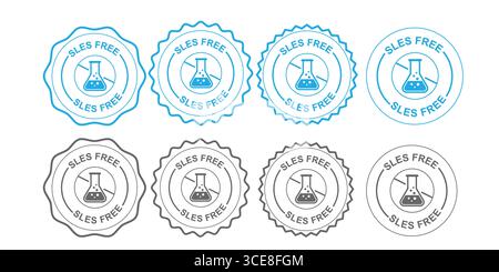 Mixed SLES Free Icons for Skincare and Cosmetic Packaging Stock Vector ...