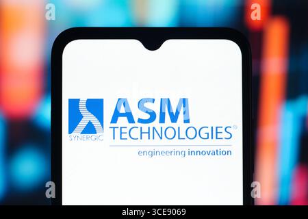 In this photo illustration, the logo of ASM is displayed on the screen of the tablet. (Photo by ...