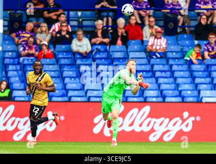 Stoke City goalkeeper Viktor Johansson saves a shot from Blackburn ...