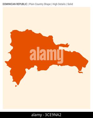Dominican Republic - solid black outline border map of country area ...