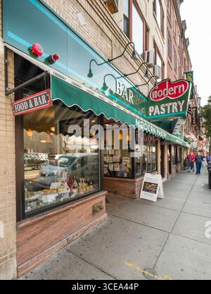 The Modern Pastry Shop entrance, Boston North End, Massachusetts Stock ...