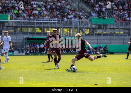 Xaver Schlager (24, RB Leipzig). Football, DFB Cup [German Cup] Round ...