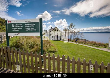 Sign for Hyman & Son General Store, Forillon National Park, La Côte-de ...