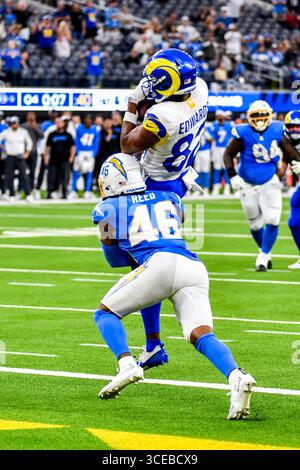 Los Angeles Chargers cornerback Nikko Reed (46) reacts after a play ...