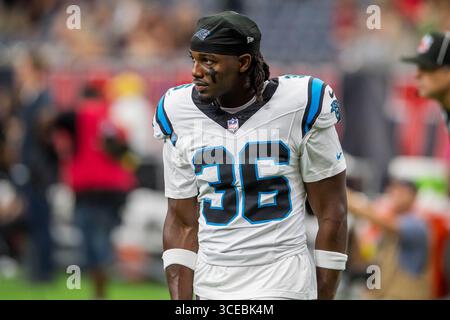 Carolina Panthers safety Demani Richardson (36) warms up before an NFL ...