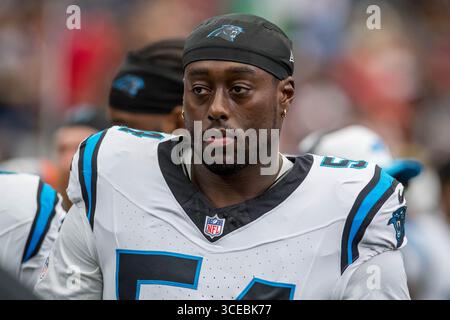 Carolina Panthers linebacker Boogie Basham (54) lines up on defense ...
