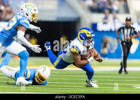 Los Angeles Chargers safety RJ Mickens (27) walks back to the locker ...