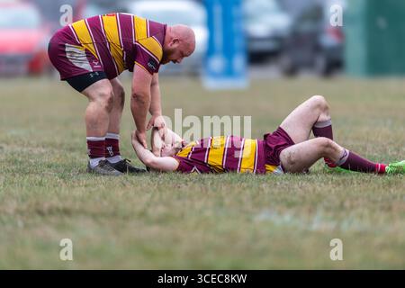 On field first aid treatment at an English mens amateur Rugby Union ...