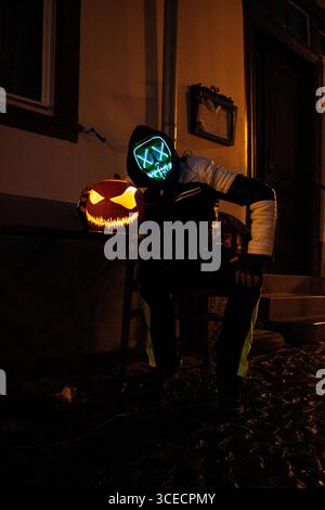 the purge horror led mask Stock Photo - Alamy