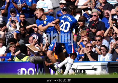 Chelsea's Liam Delap during the Premier League match at Stamford Bridge ...