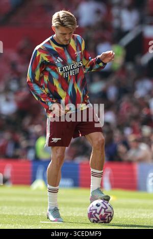 Martin Odegaard of Arsenal in the pregame warmup session during the ...