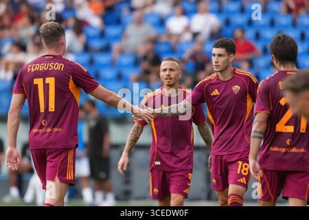 Evan Ferguson of AS Roma celebrates after scoring the goal of 3-0 ...