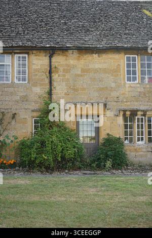A beautiful wooden cottage wall with the lush green nature in the ...