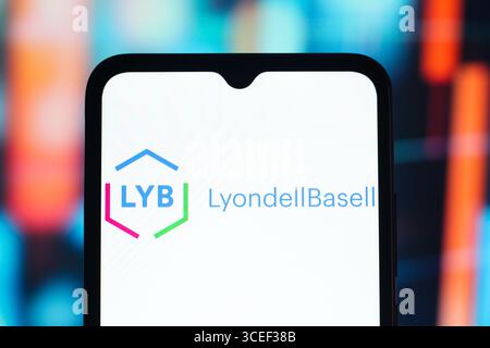 In this photo illustration the LyondellBasell Industries logo seen ...