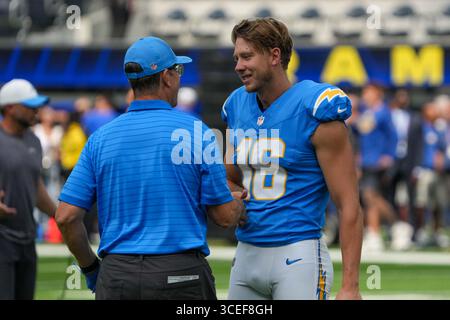 Los Angeles Chargers punter JK Scott (16) during the first half of an ...