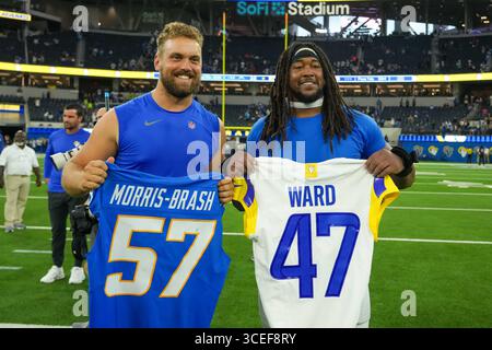 Los Angeles Chargers linebacker Tre'Mon Morris-Brash (57) stands on the ...