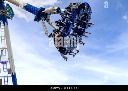 Stratosfear thrill ride at the Whitby Regatta fun fair in North ...