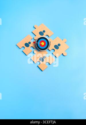 Puzzle pieces representing business planning and reporting. Financial ...