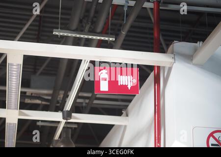 Sign showing fire safety equipment in a public space Stock Photo - Alamy