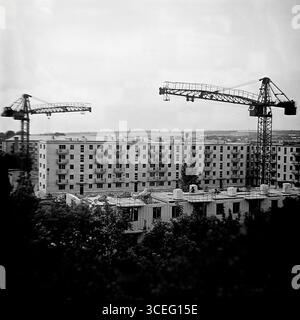cranes and construction of new microdistrict in Kiev city Stock Photo ...