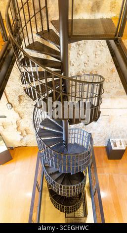 A top view of a round staircase from parquet in a house Stock Photo - Alamy