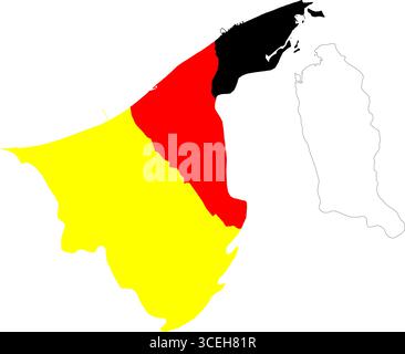 Brunei map. Borders of Brunei for your infographic. Vector country ...