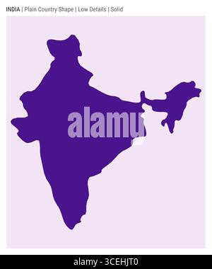 India outline silhouette map illustration with states Stock Vector ...