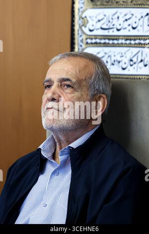 Iranian President Masoud Pezeshkian chairs a cabinet meeting Iranian ...