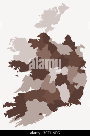 Map of Ireland with regions. Just a simple country border map with ...