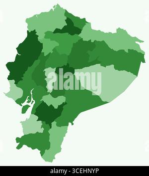 Map of Ecuador with regions. Just a simple country border map with ...