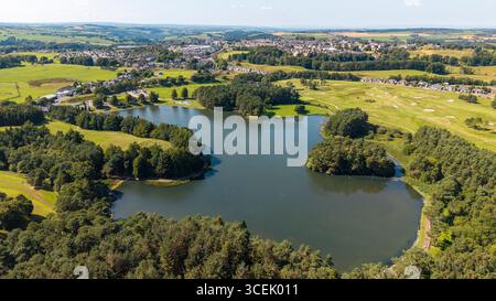Aerial view of Lanark Loch, Lanark, South Lanarkshire, Scotland Stock ...