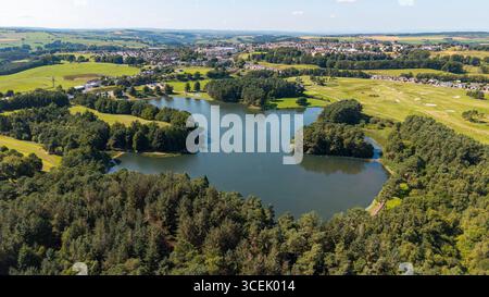 Aerial view of Lanark Loch, Lanark, South Lanarkshire, Scotland Stock ...
