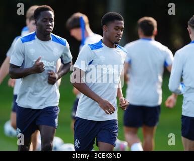 Rangers' Jayden Meghoma during a training session at Rangers Training ...