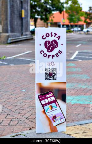 Costa Coffee QR Code for App Sign Outside Store, Watford, Hertfordshire ...