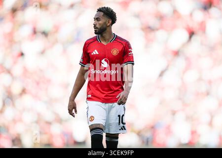 Manchester United forward Matheus Cunha (10) during the Manchester ...