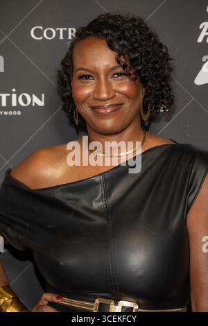 Actress Aja Houston attends 2025 Micheaux Film Festival Gold Night ...