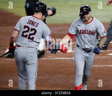 Cleveland Guardians' C.J. Kayfus hits a double that scored teammate ...