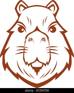 Cute Capybara Face icon. Capybara head sign Stock Vector Image & Art ...