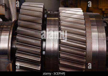 Large marine gearbox with large gears on the shaft Stock Photo - Alamy
