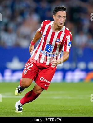 Giacomo Raspadori of Atletico de Madrid (C) seen in action during the ...