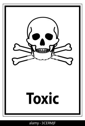 classic industrial skull and crossbones poison red border diamond ...