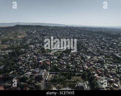 Aerial view of the hills in Tbilisi. Krtsanisi district in Tbilisi ...