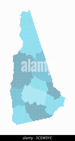 New Hampshire dotted map. Digital style map of the state on white ...